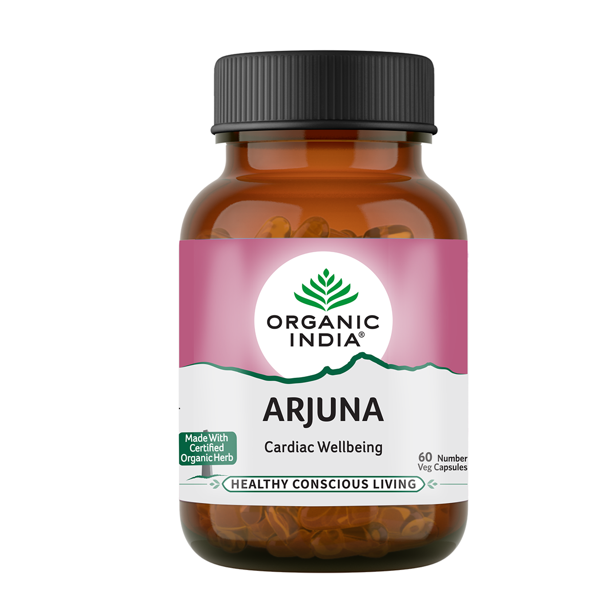 Organic India | Natural Cardiac Wellbeing Arjuna | 60 Capsules